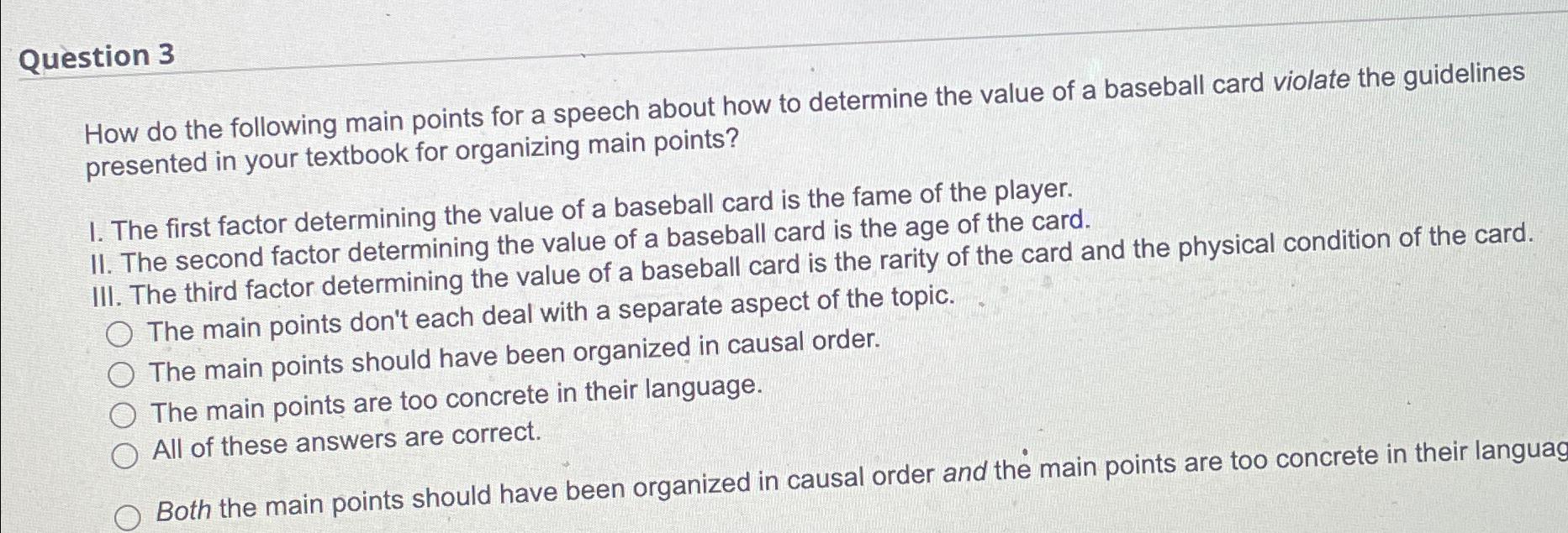Solved Question 3How do the following main points for a | Chegg.com
