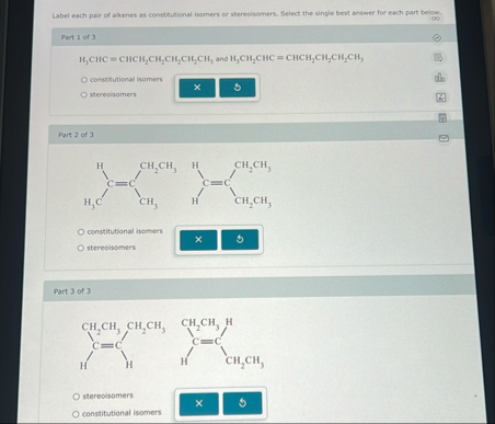 Solved Label each pair of aloenes as constintional isomers | Chegg.com