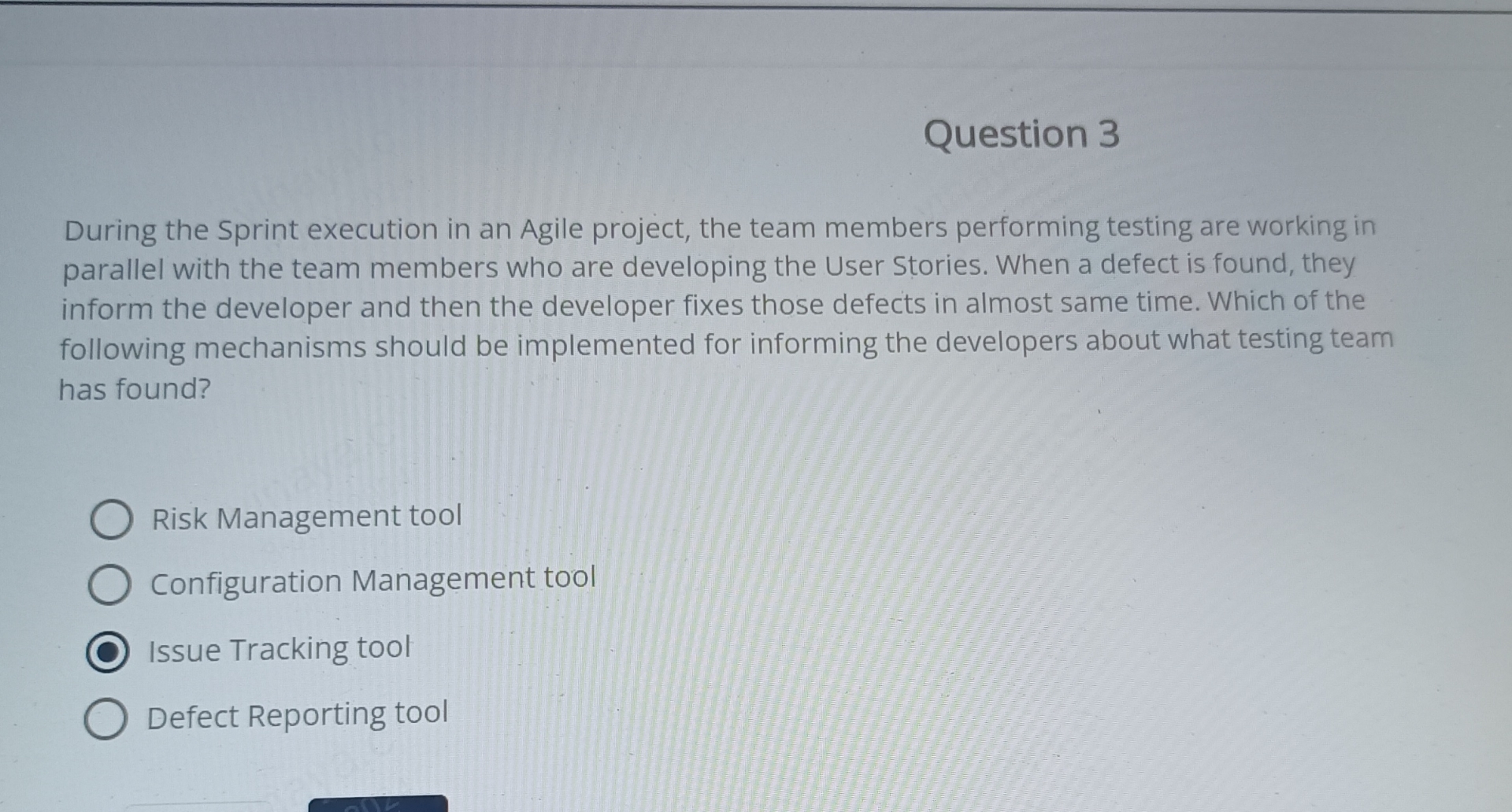Solved Question 3During the Sprint execution in an Agile | Chegg.com