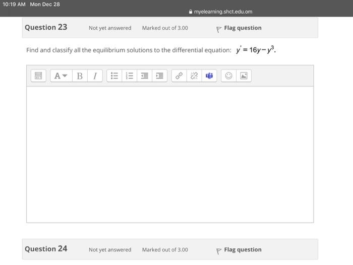 Solved 10:19 AM Mon Dec 28 myelearning.shct.edu.om Question | Chegg.com