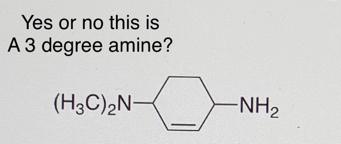 Solved Yes or no this is A3 degree amine? (H3C)2N- -NH₂ | Chegg.com