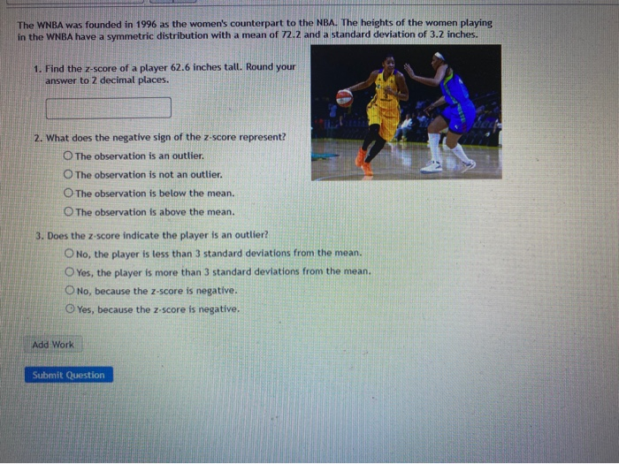 Solved The WNBA was founded in 1996 as the women's | Chegg.com