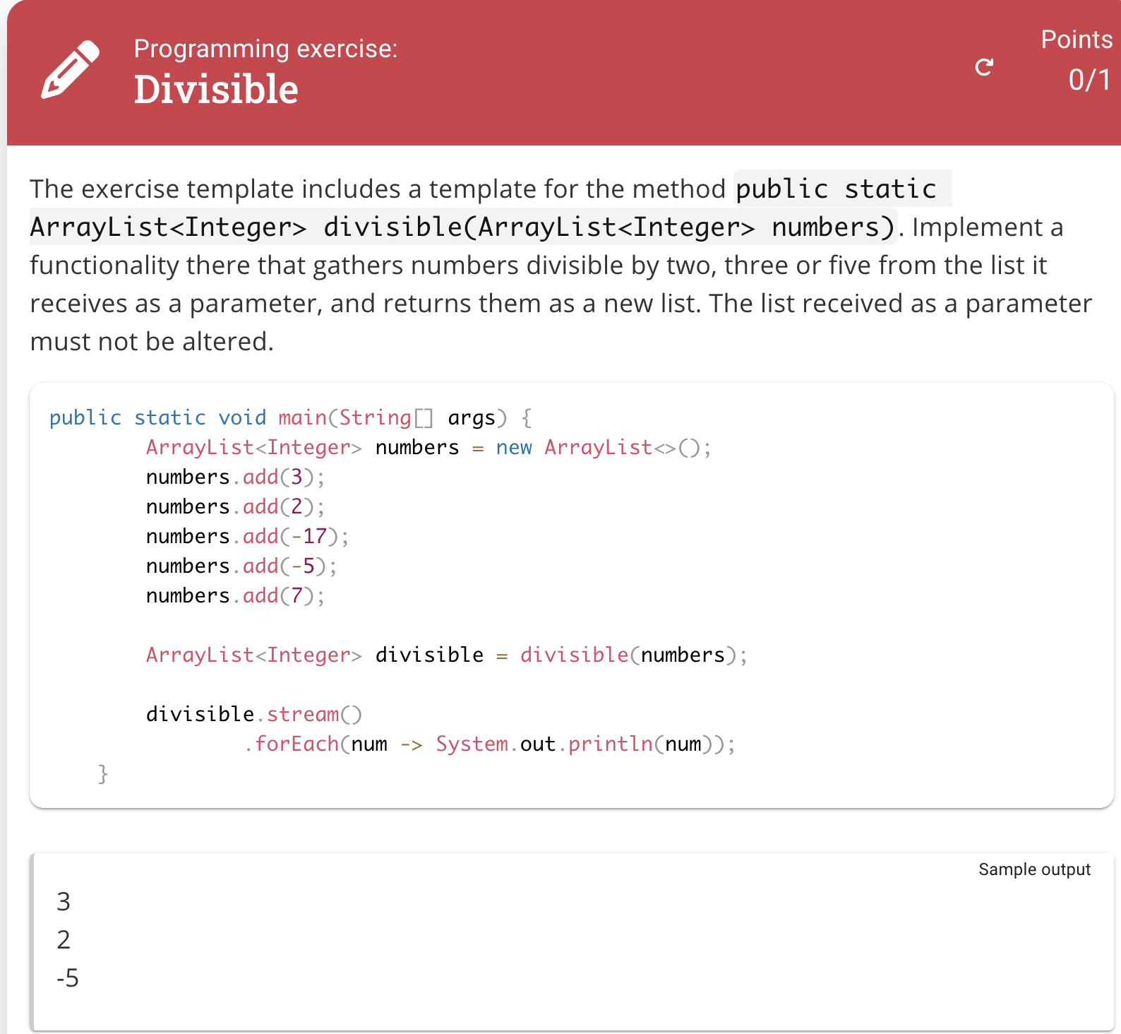 Solved JavaThe exercise template includes a template for the | Chegg.com