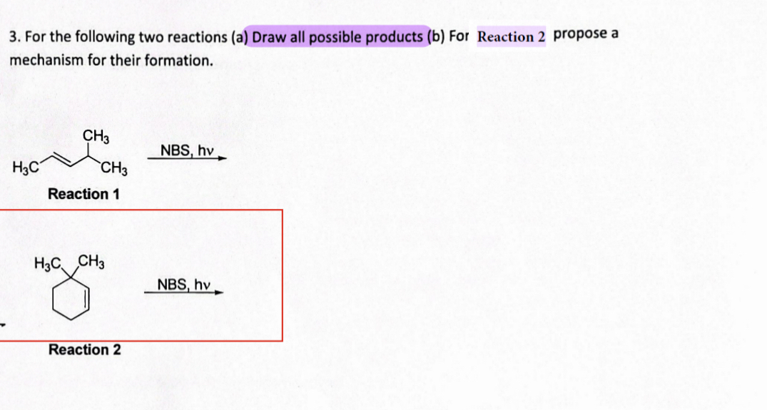 Solved For the following two reactions (a) ﻿Draw all | Chegg.com