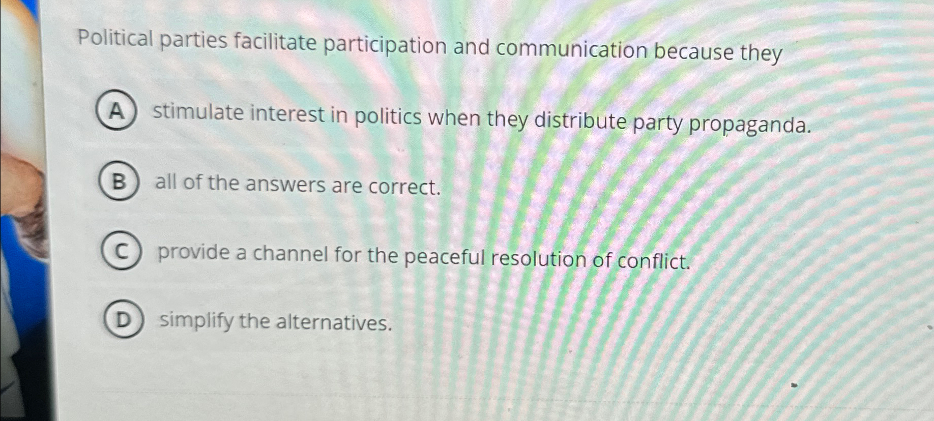 Solved Political parties facilitate participation and | Chegg.com