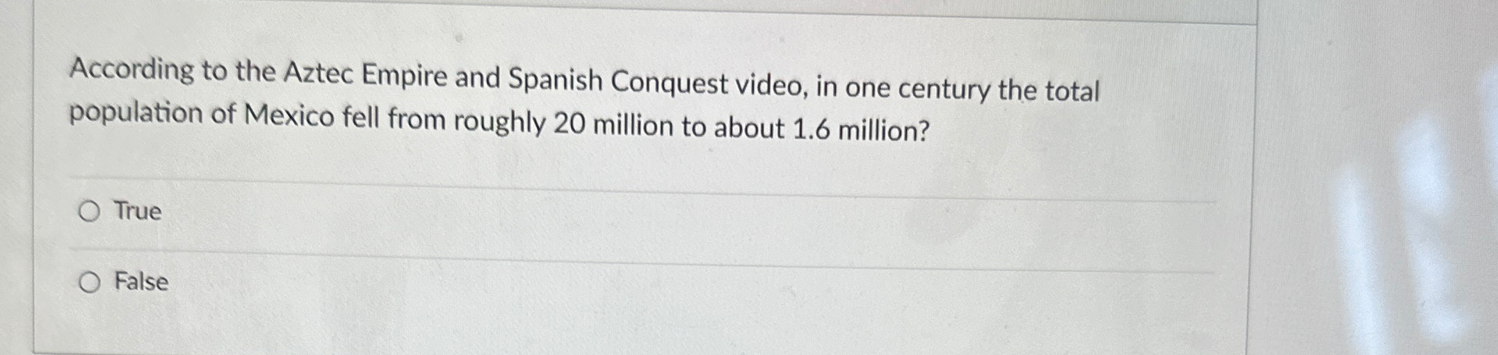 According to the Aztec Empire and Spanish Conquest | Chegg.com