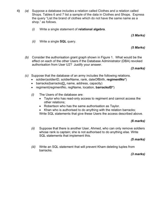 Solved (a) Suppose a database includes a relation called | Chegg.com