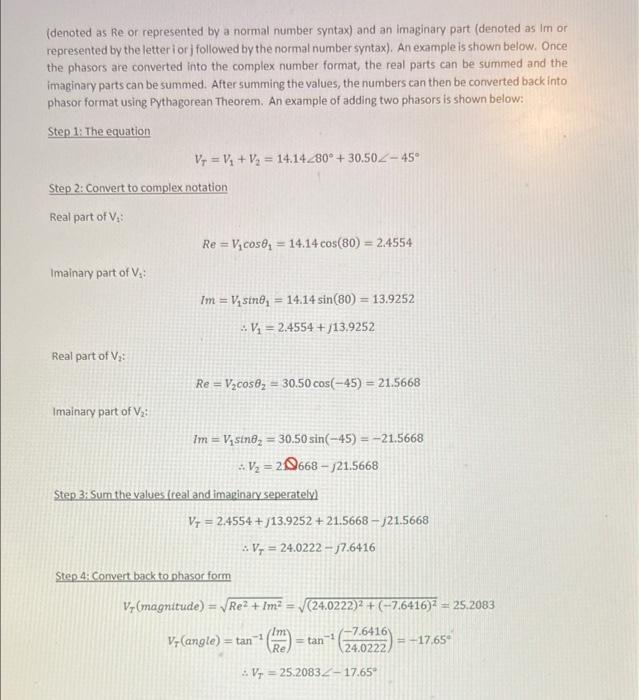 Solved Lab 1 Phasors: User Input, Error Conditions, and Math | Chegg.com