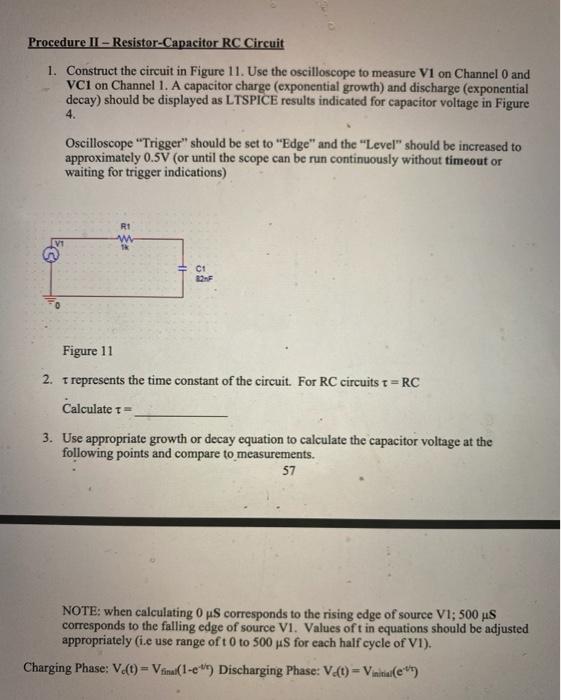 Solved Procedure II - Resistor-Capacitor RC Circuit 1. | Chegg.com