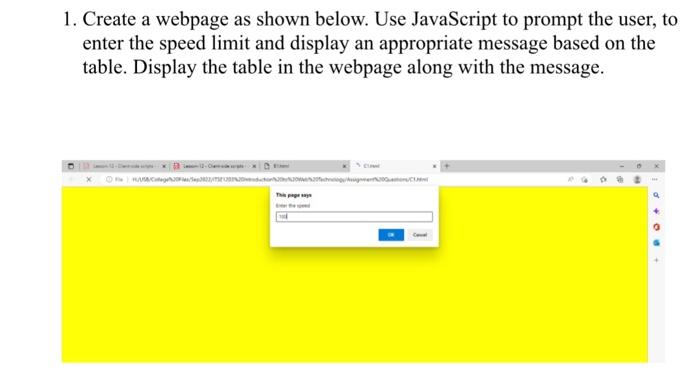 Solved Create a webpage as shown below. Use JavaScript to | Chegg.com