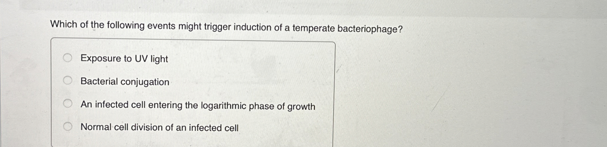 Solved Which of the following events might trigger induction | Chegg.com