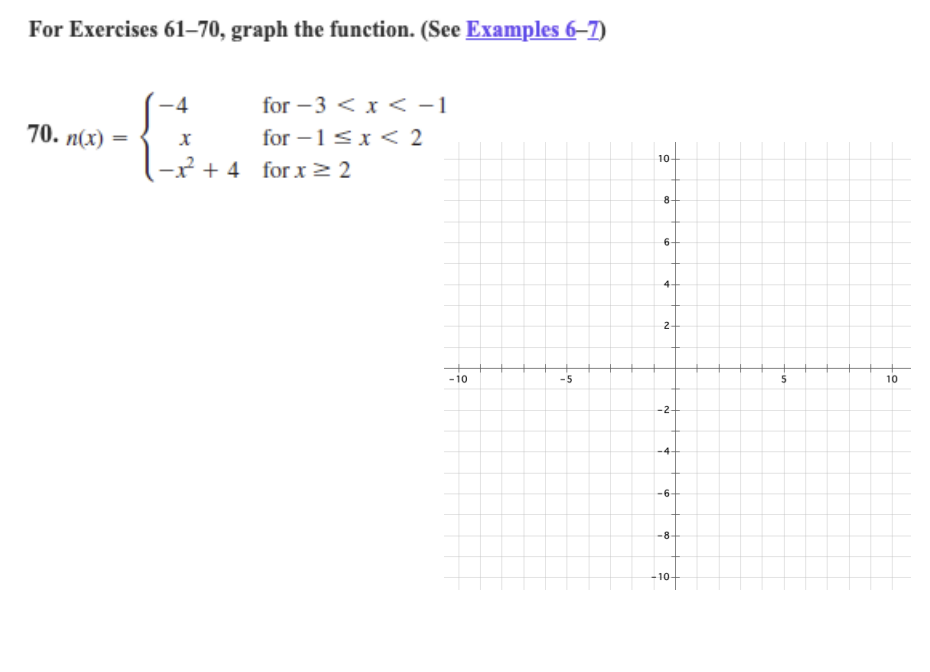 Solved For Exercises 61-70, ﻿graph the function. (See | Chegg.com