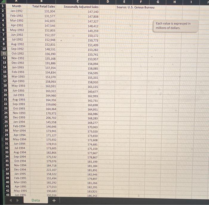 The file P13_22.xlsx contains total monthly U.S. | Chegg.com