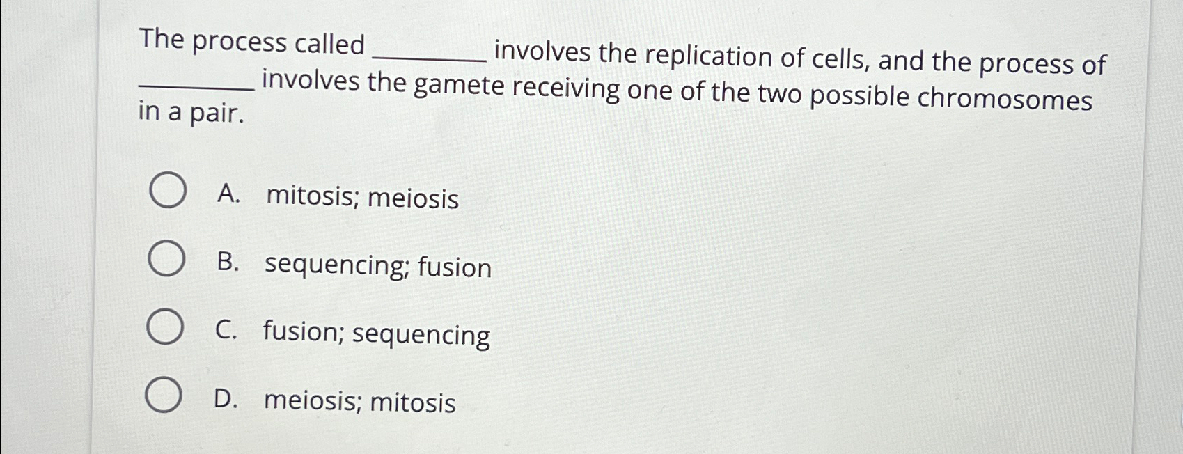 Solved The process called involves the replication of cells, | Chegg.com