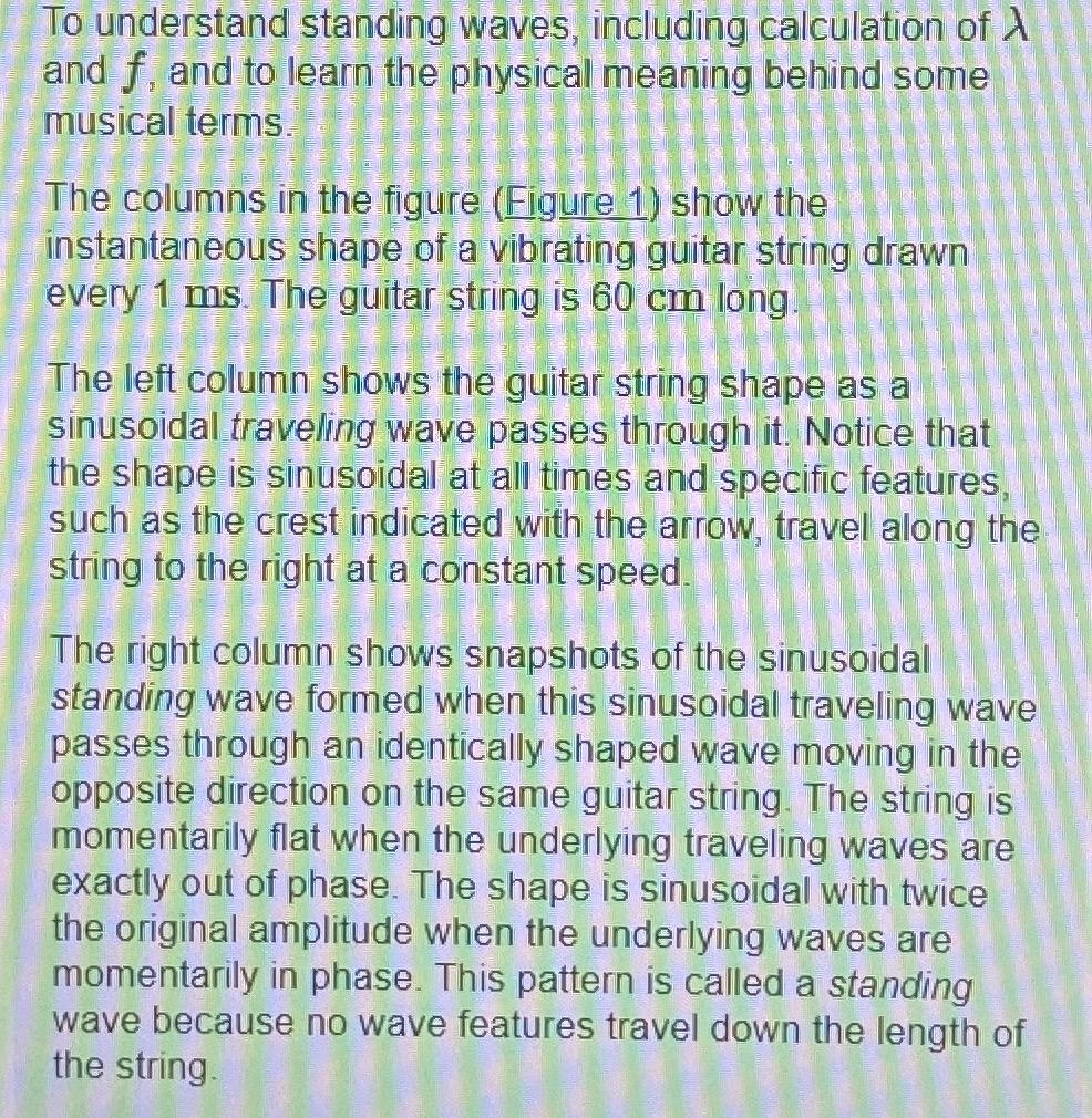 Solved To understand standing waves, including calculation | Chegg.com