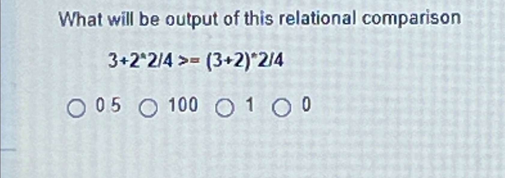 Solved What will be output of this relational | Chegg.com