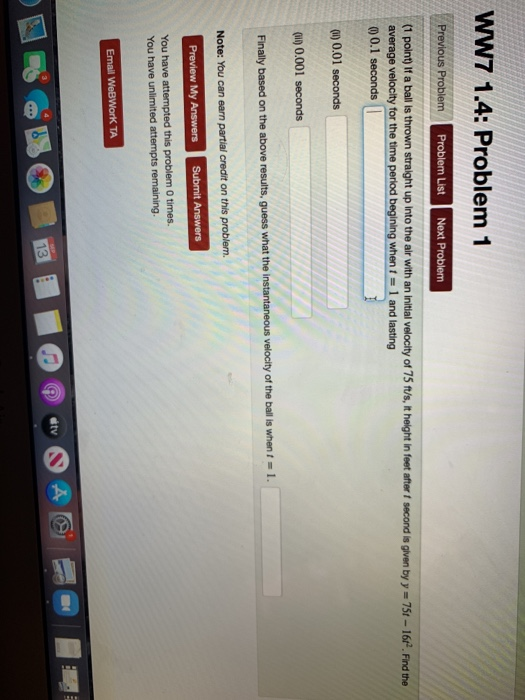 Solved WW7 1.4: Problem 1 Previous Problem Problem List Next | Chegg.com Solved WW7 1.4: Problem 1 Previous Problem Problem List Next | Chegg.com