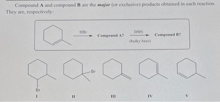 Solved Compound A and compound B are the major (or | Chegg.com
