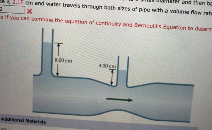 Solved A horizontal water pipe goes from a large diameter to | Chegg.com