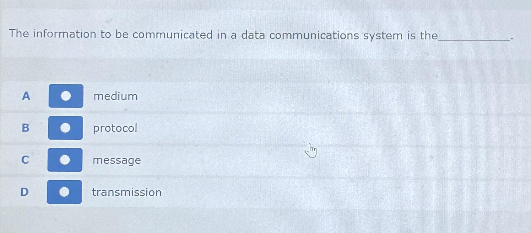 Solved The information to be communicated in a data | Chegg.com