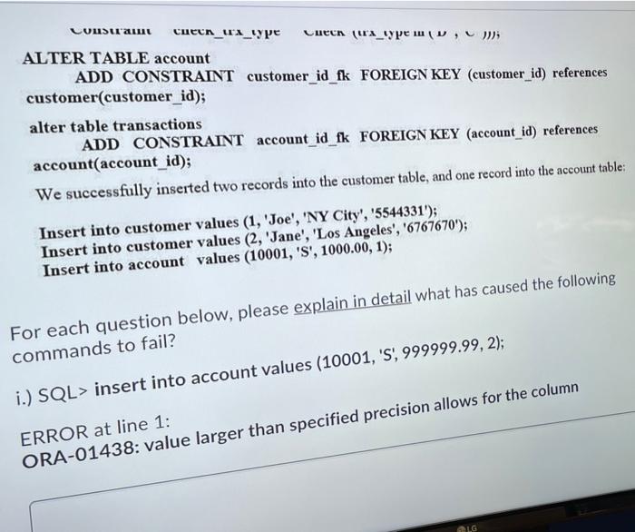 Solved For this problem the following schema was created | Chegg.com
