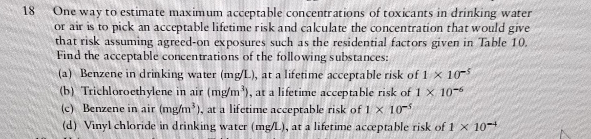 Solved 18 ﻿One way to estimate maximum acceptable | Chegg.com