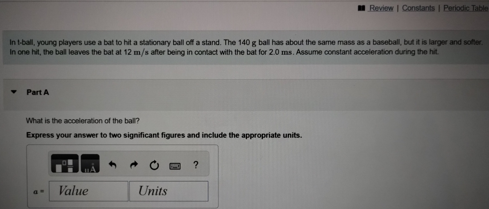 Solved ReviewConstantsPeriodic TableIn t-ball, young players | Chegg.com