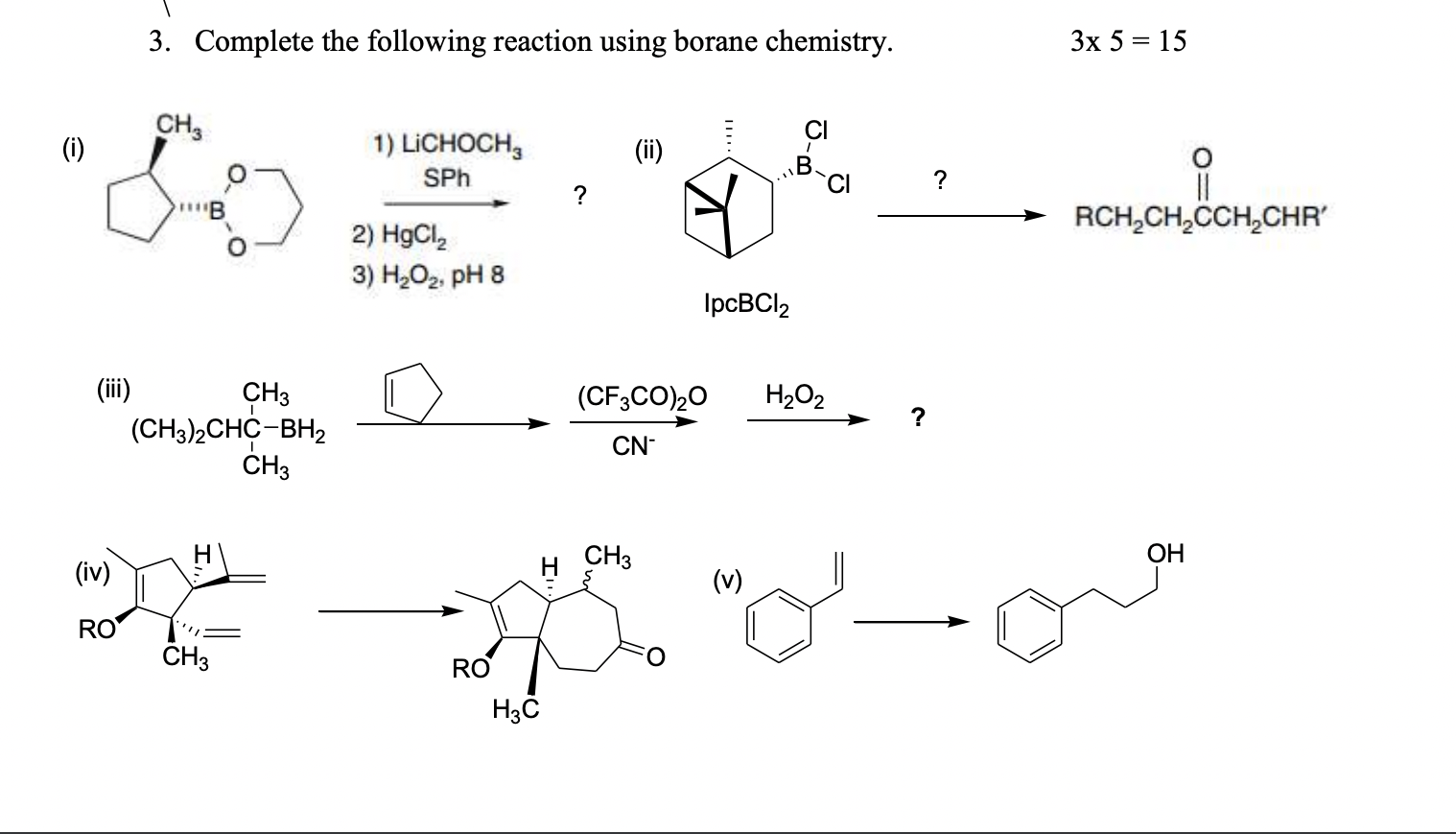 Solved 3. Complete the following reaction using borane | Chegg.com