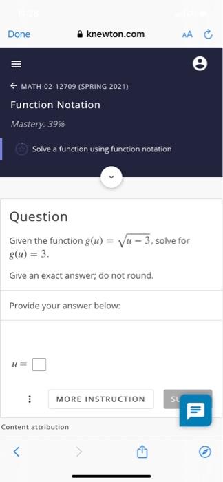 Solved Done knewton.com AA с MATH-02-12709 (SPRING 2021) | Chegg.com