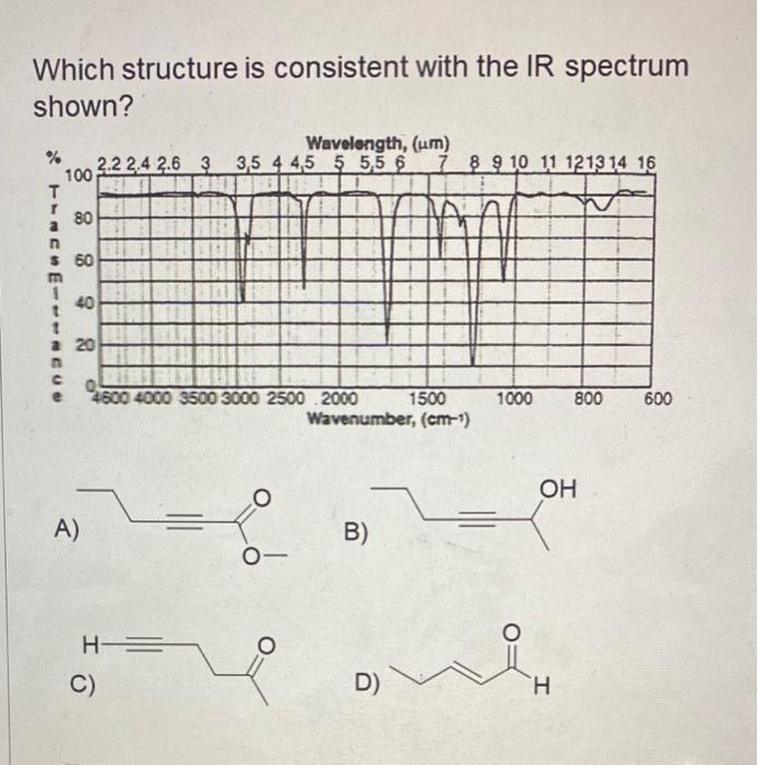 Solved Which structure is consistent with the IR spectrum | Chegg.com