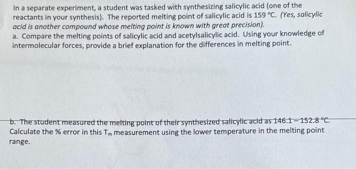 Solved In a separate experiment, a student was tasked with | Chegg.com