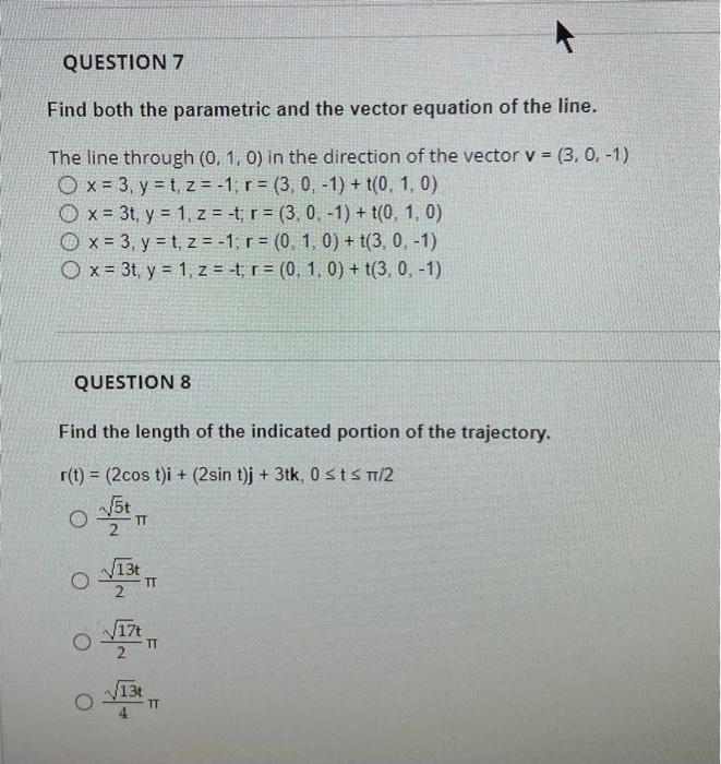 Solved Find both the parametric and the vector equation of | Chegg.com