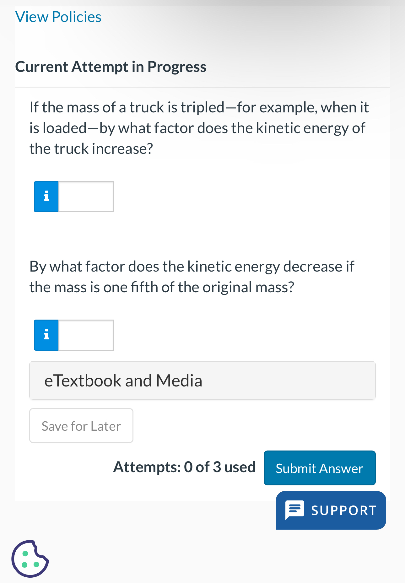 Solved View PoliciesCurrent Attempt in ProgressIf the mass | Chegg.com