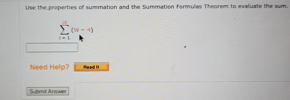 Solved Use the properties of summation and the Summation | Chegg.com