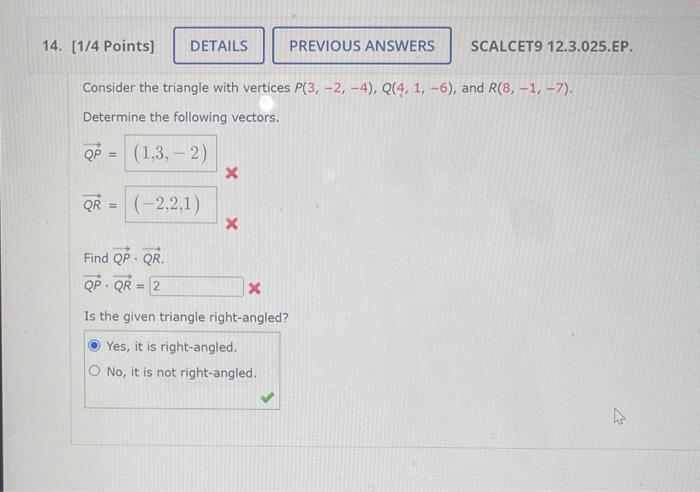 Solved Consider the triangle with vertices | Chegg.com