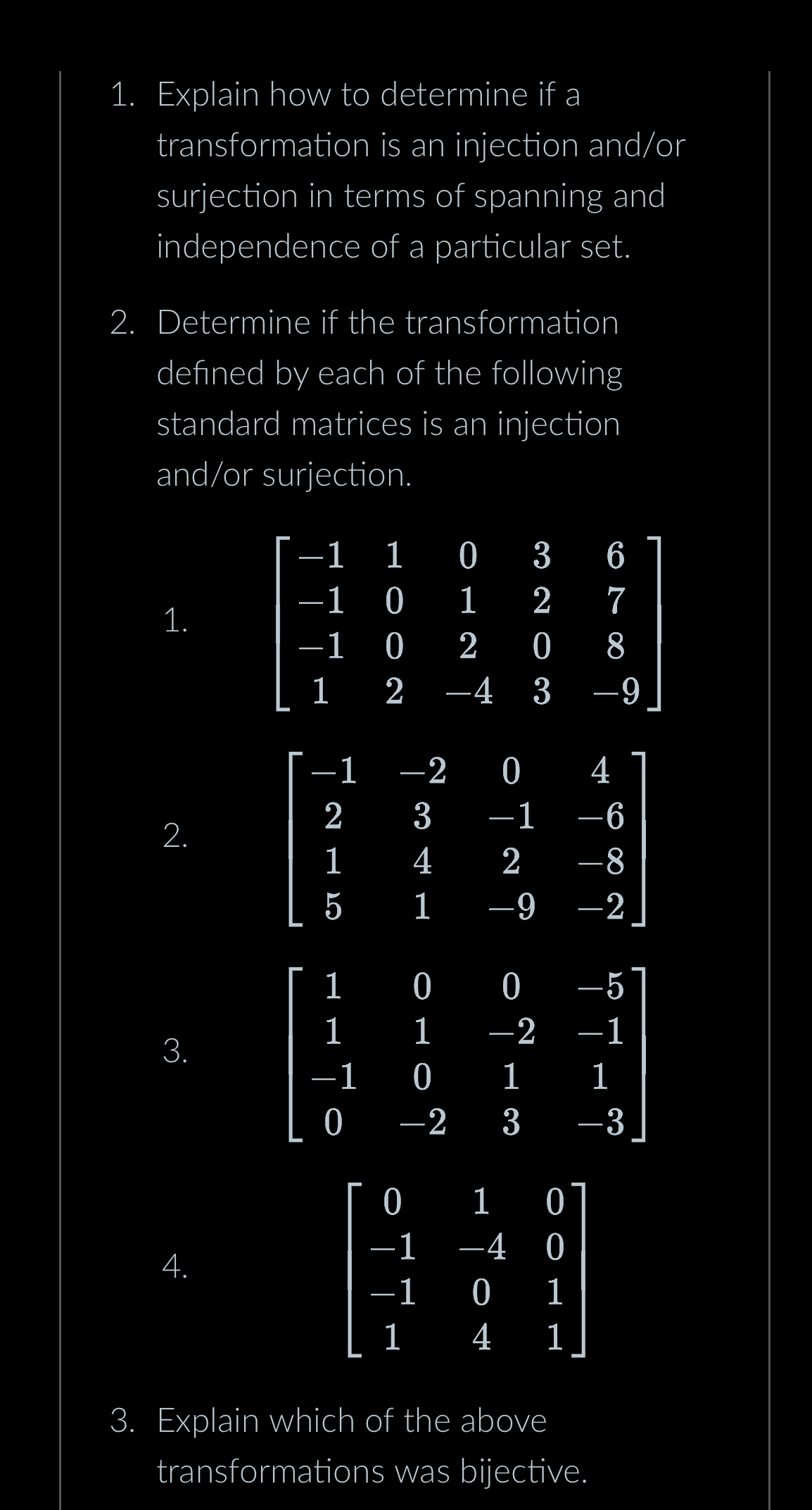 Solved Explain how to determine if a transformation is an | Chegg.com