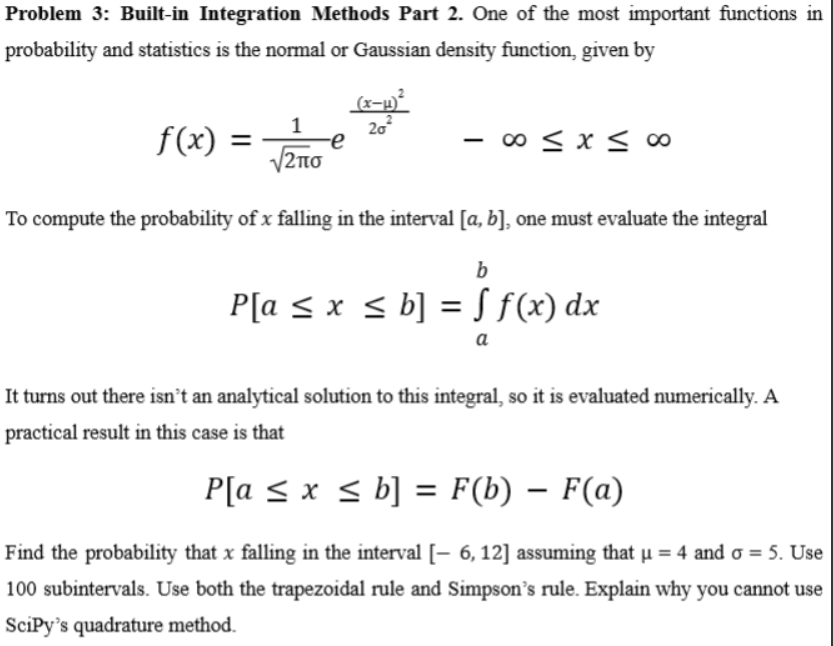 Solved Problem 3: Built-in ﻿Integration Methods Part 2. ﻿One | Chegg.com