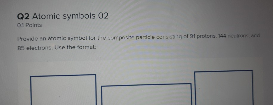 Solved Q2 Atomic symbols 02 0.1 Points Provide an atomic | Chegg.com
