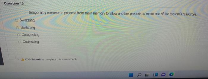 Solved in a partitoned mxinory ervironiment, the single | Chegg.com