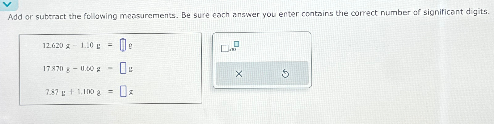Solved Add or subtract the following measurements. Be sure | Chegg.com