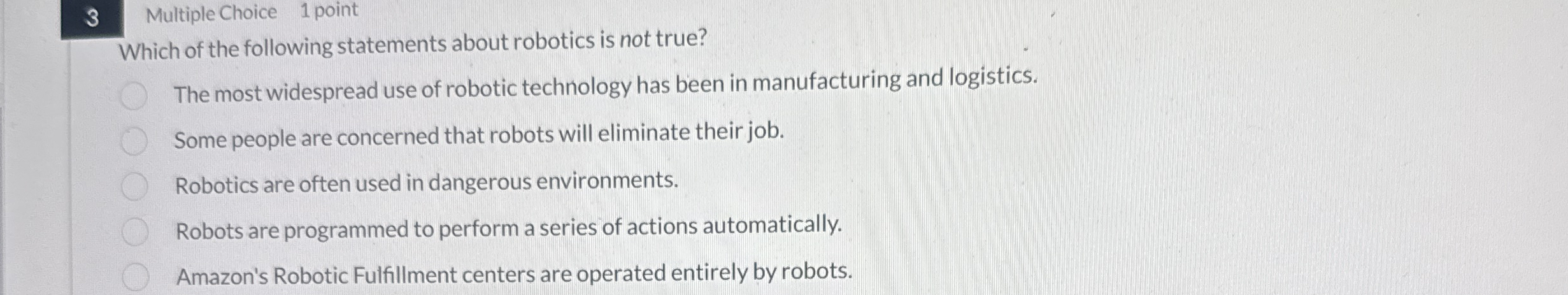 Solved 3 ﻿Multiple Choice 1 ﻿pointWhich of the following | Chegg.com