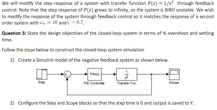Solved We will modify the step response of a system with | Chegg.com