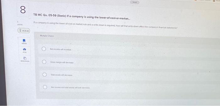 Solved Swet 8. TB MC Qu. 05-59 (Static) If a company is | Chegg.com