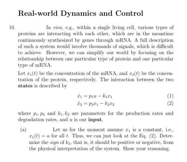 Solved System Dynamics and Controls Real-world Dynamics and | Chegg.com