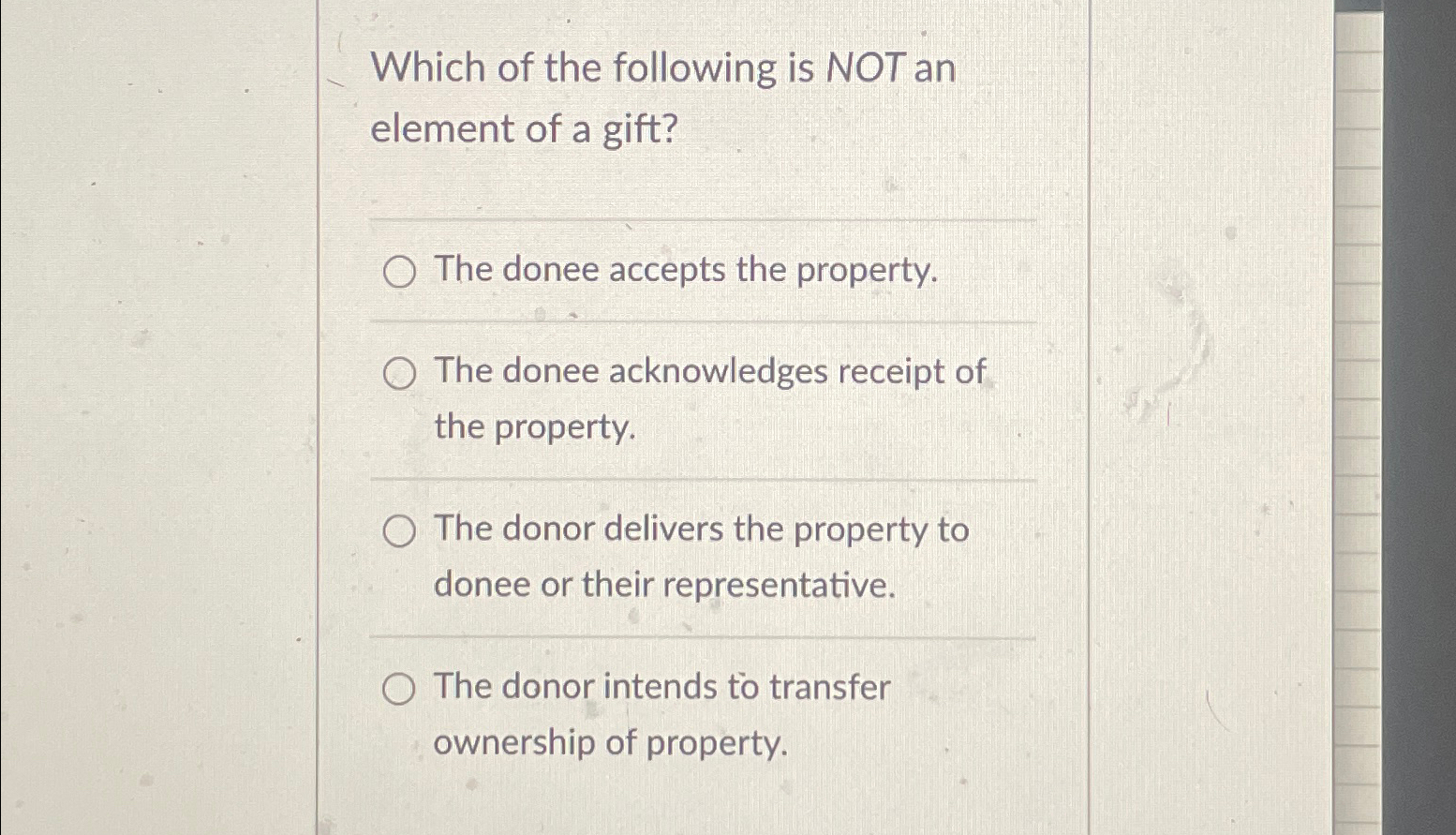 Solved Which of the following is NOT an element of a | Chegg.com