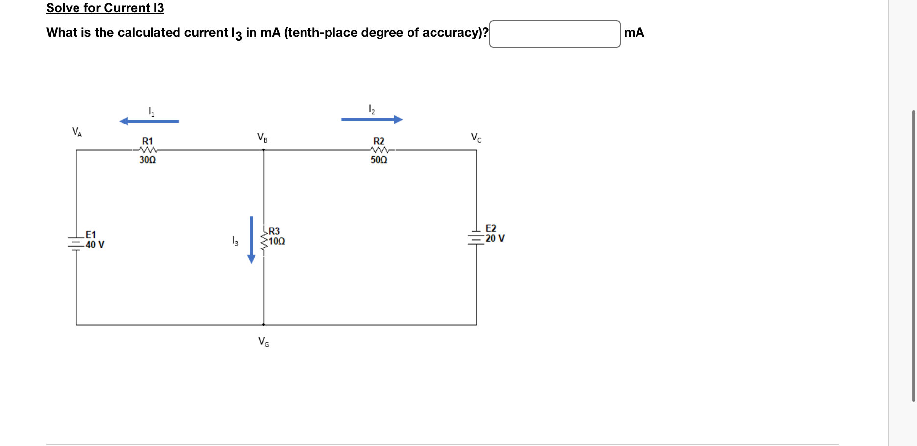 Solved Solve for Current I3What is the calculated current I3 | Chegg.com
