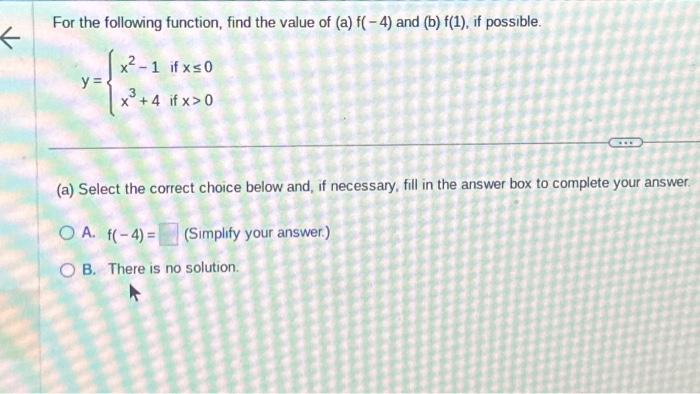 Solved For the following function, find the value of (a) | Chegg.com
