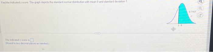 Solved The ind cated z scois is | Chegg.com