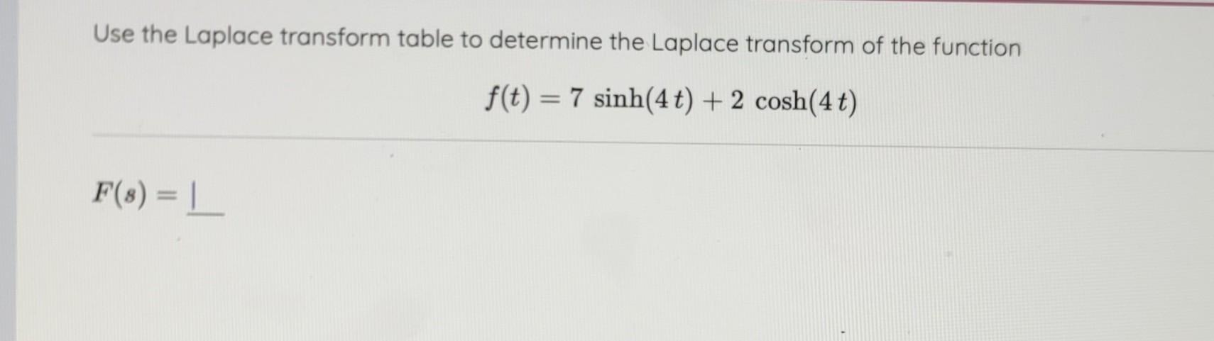 Solved Use the Laplace transform table to determine the | Chegg.com