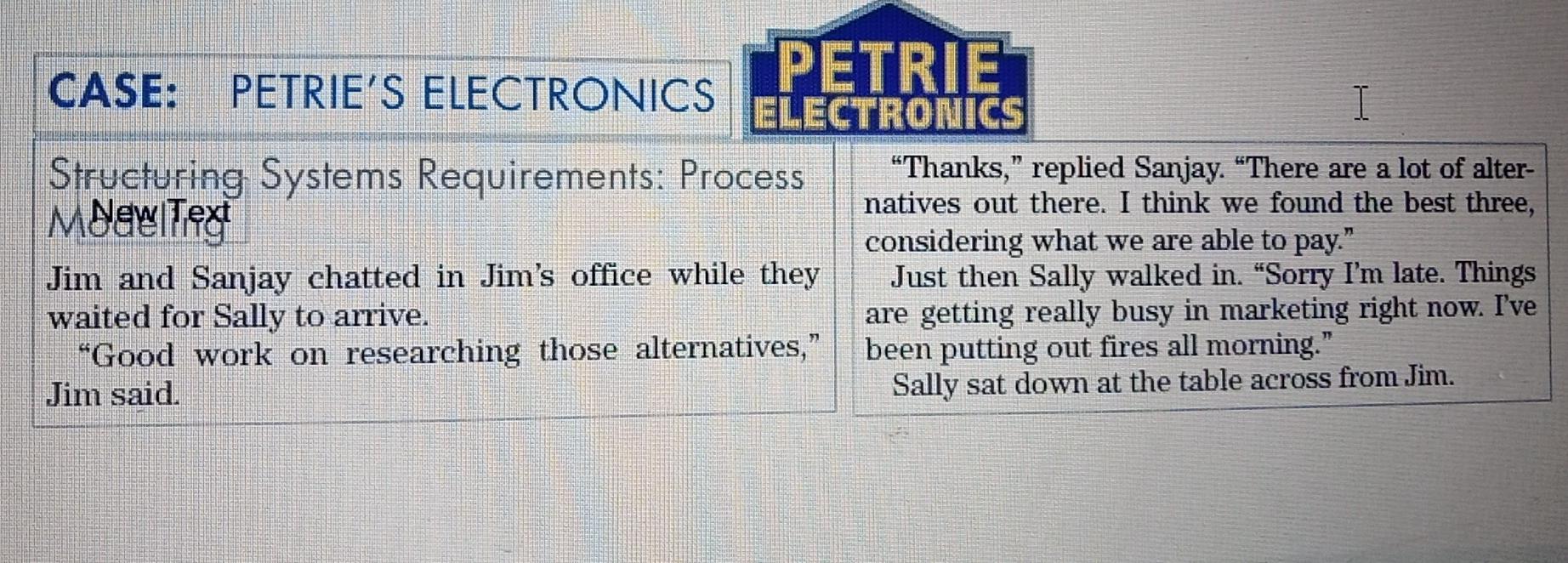 PETRIE CASE: PETRIE'S ELECTRONICS ELECTRONICS I | Chegg.com